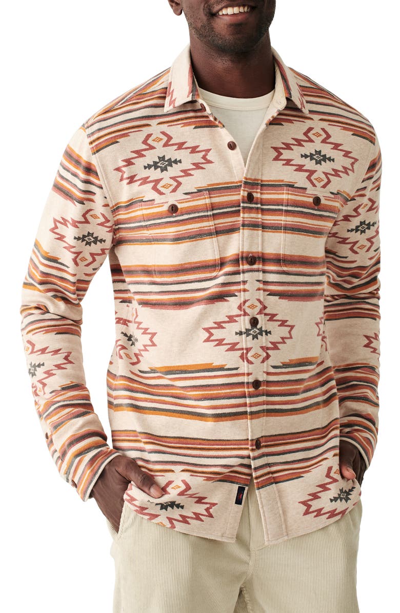 Faherty Doug Good Feather Alpine Knit Button-Up Shirt | Nordstrom