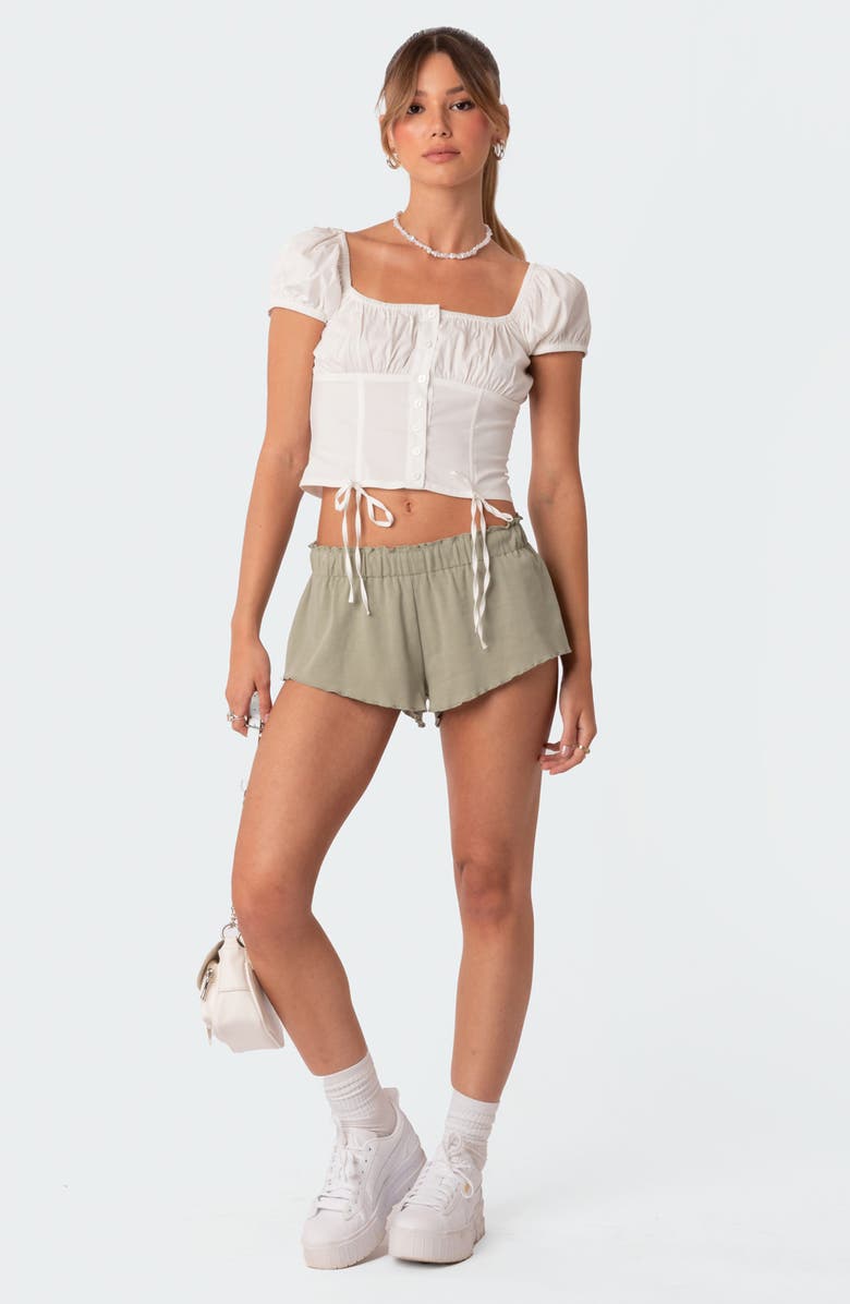 EDIKTED Lettuce Trim Micro Shorts | Nordstrom