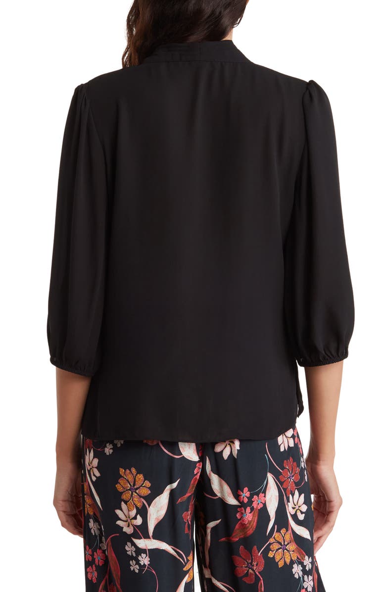T Tahari V-Neck Three-Quarter Puff Sleeve Blouse | Nordstromrack
