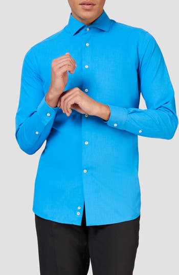OppoSuits Blue Steel Modern Tailored Fit Wrinkle Resistant Button-Up ...