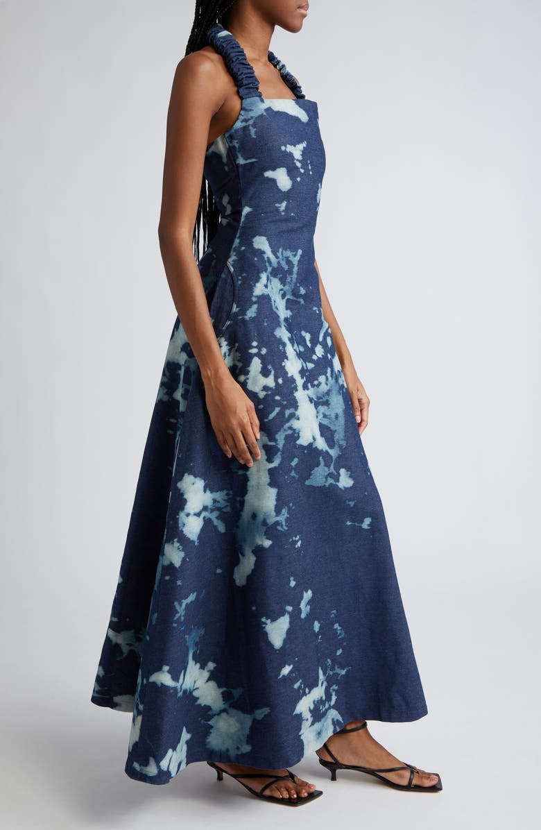 ORIRE Bubi Print Halter Denim Maxi Dress | Nordstromrack