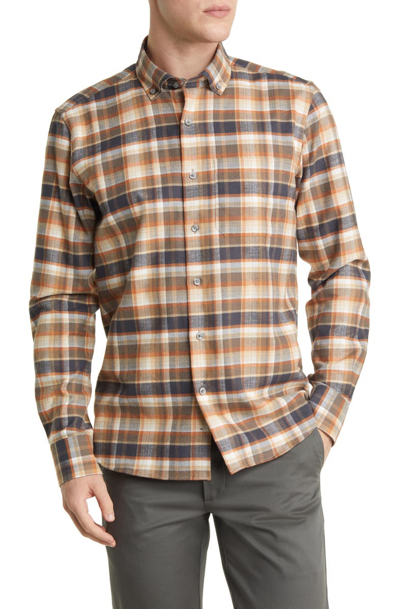 Scott Barber Plaid Flannel Button-Down Shirt | Nordstrom