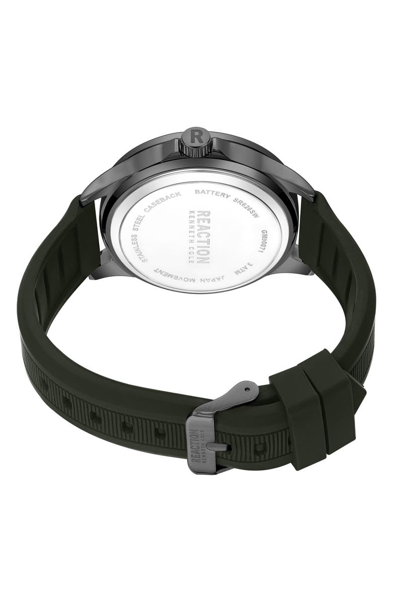 Kenneth Cole Reaction Ana-Digit Silicone Strap Watch, 46mm | Nordstromrack