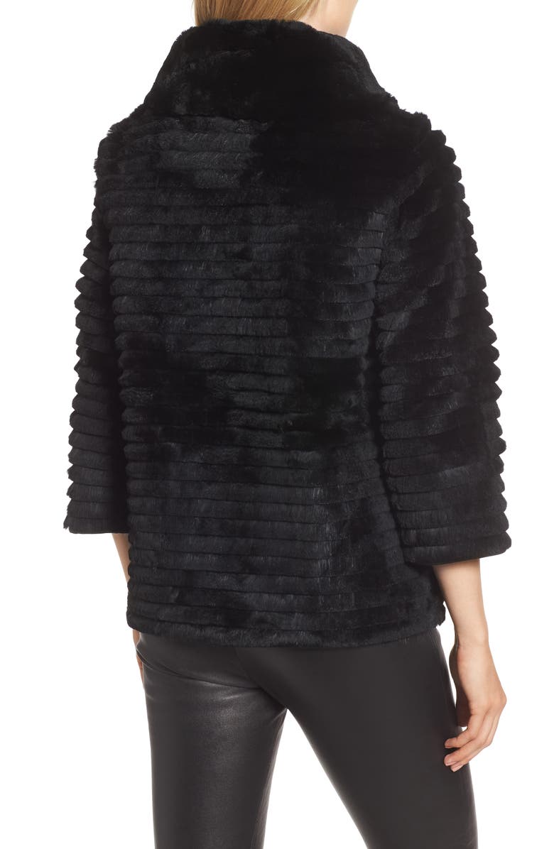 Linda Richards Genuine Rex Rabbit Fur Crop Jacket | Nordstrom