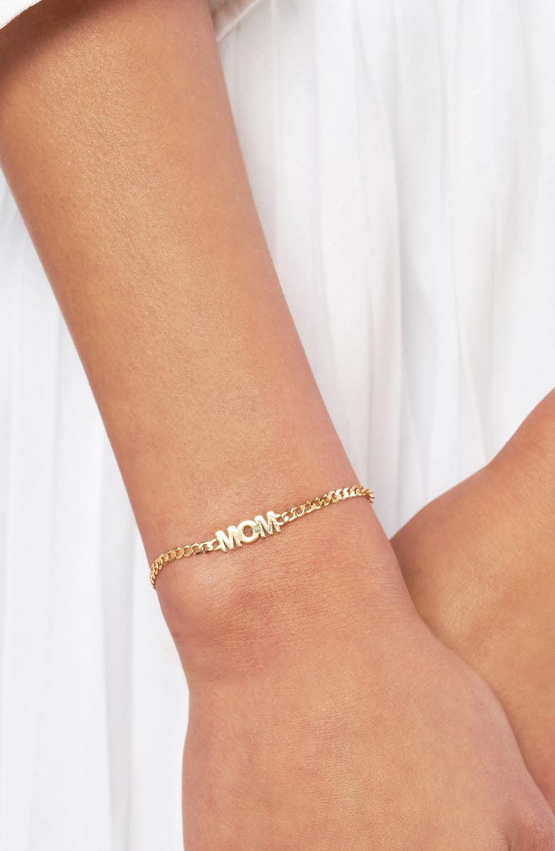 HAWLEY ST 14K Gold 'Mom' Curb Chain Bracelet | Nordstromrack