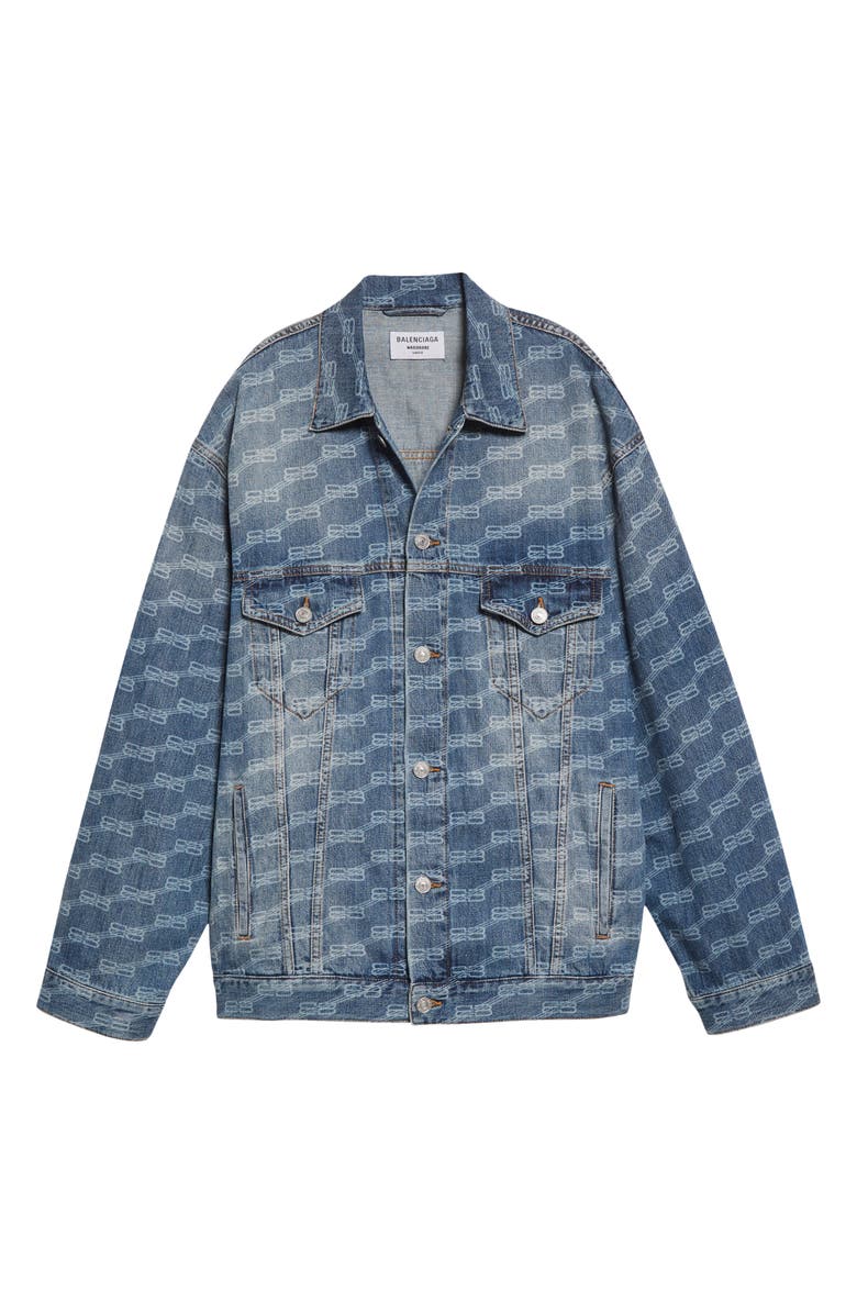 Balenciaga Women's License Logo Oversize Denim Trucker Jacket | Nordstrom