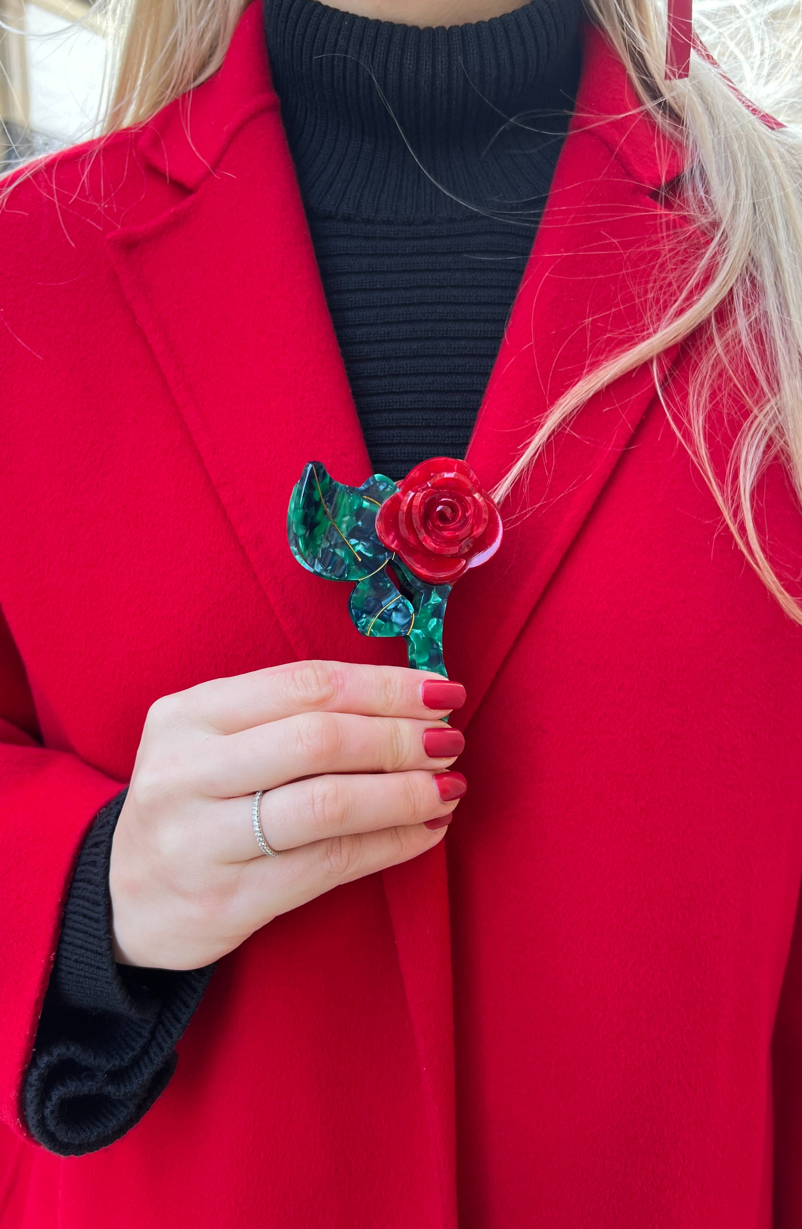 Solar Eclipse Origami Rose Stem Flower Claw Clip | Nordstrom