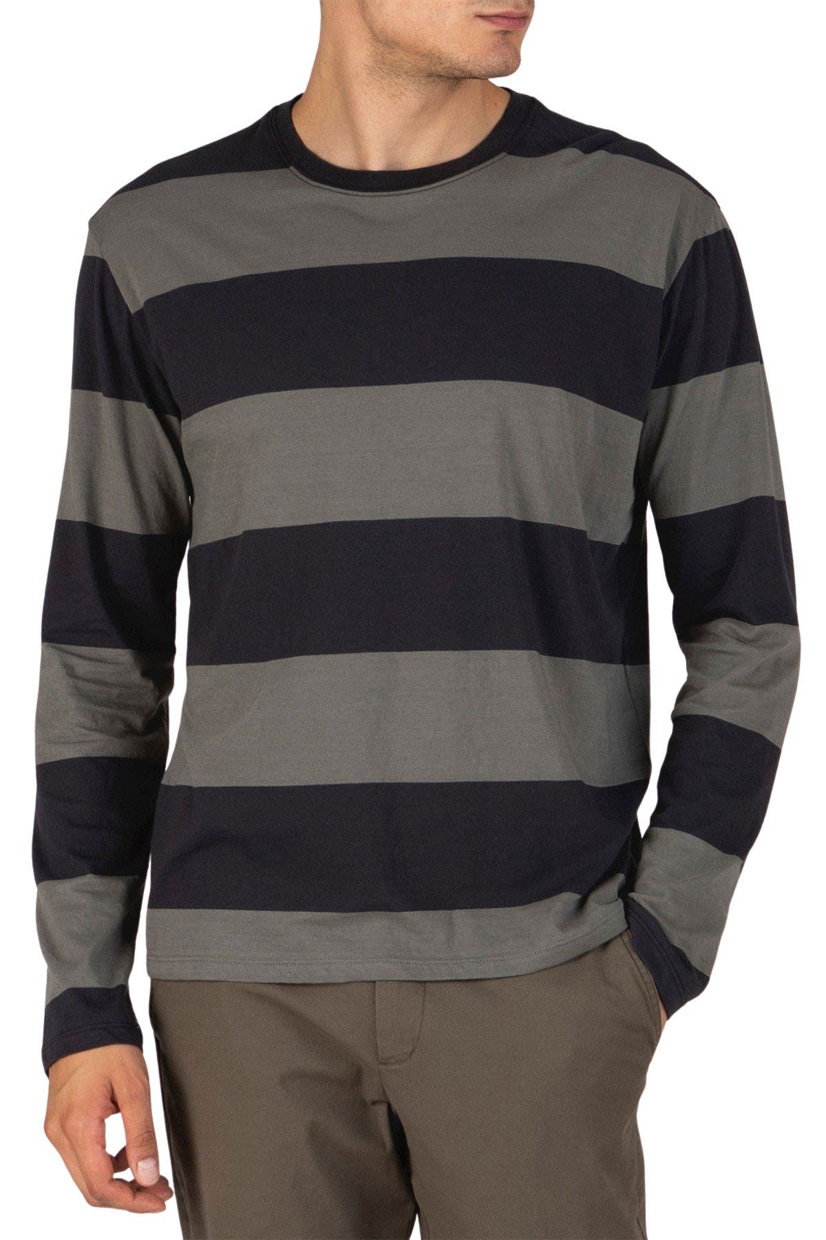 ATM Anthony Thomas Melillo Long Sleeve Striped Crew Neck Shirt ...