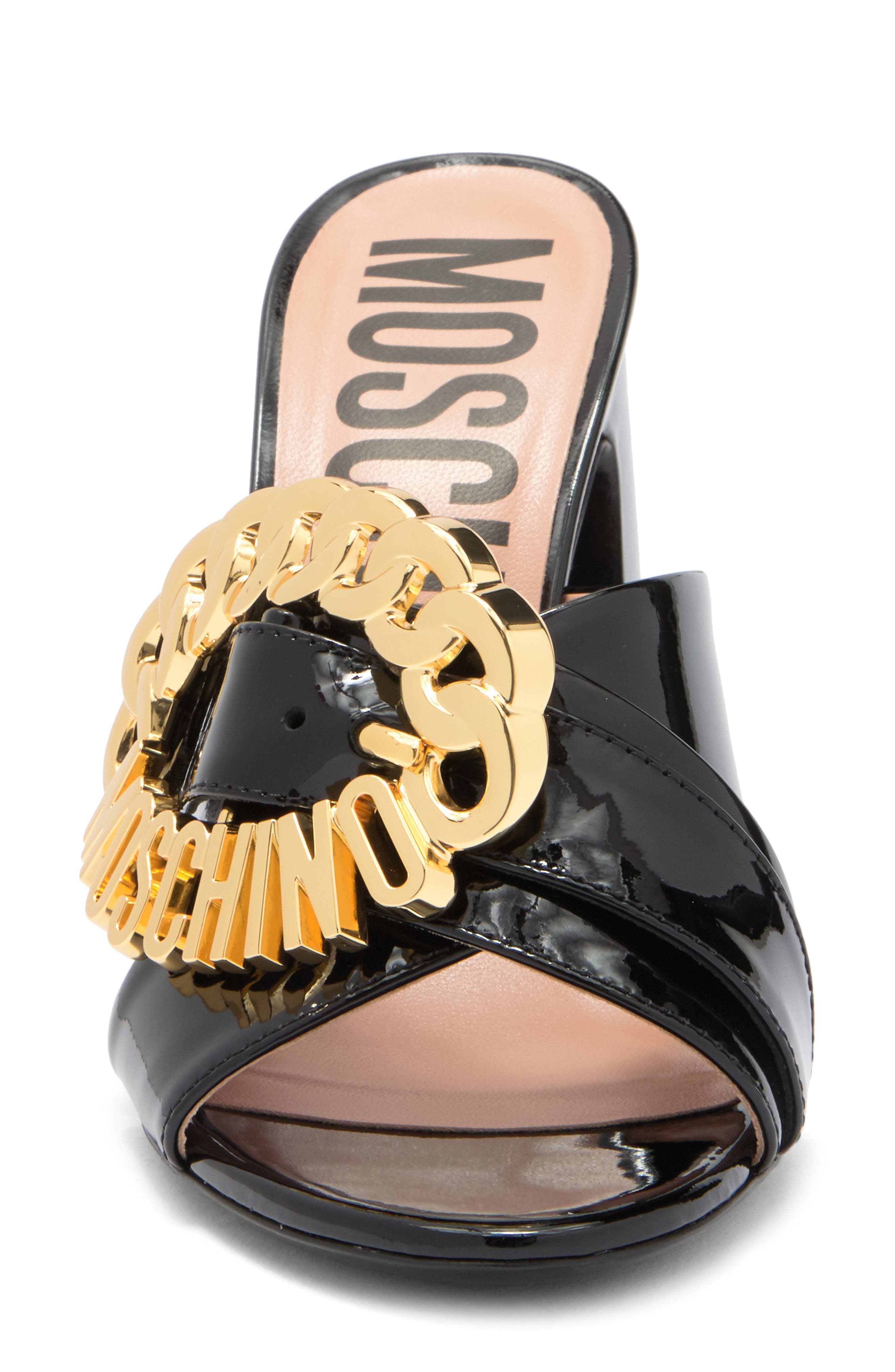 Moschino Logo Buckle Block Heel Slide Sandal (Women) | Nordstromrack