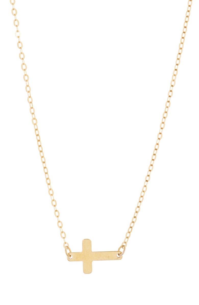 Bony Levy 14K Gold Sideways Cross Pendant Necklace | Nordstromrack