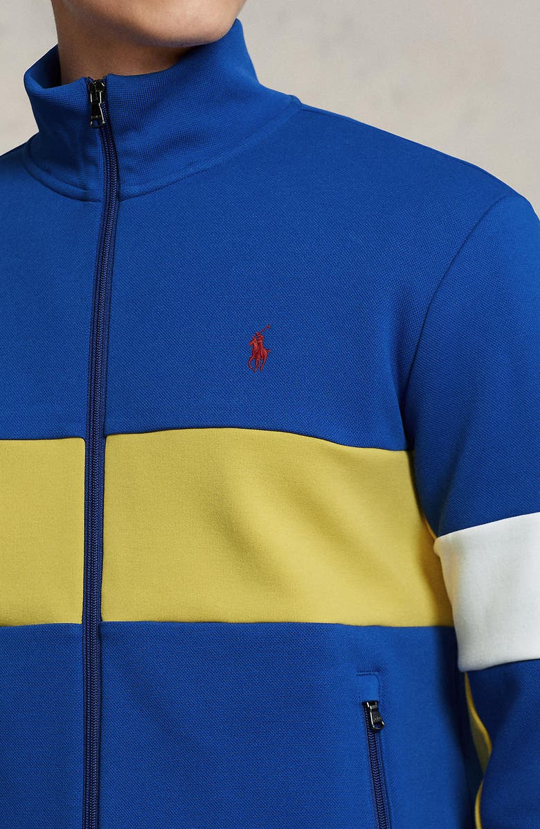 Polo Ralph Lauren Colorblock Logo Embroidered Double Knit Mesh Track ...