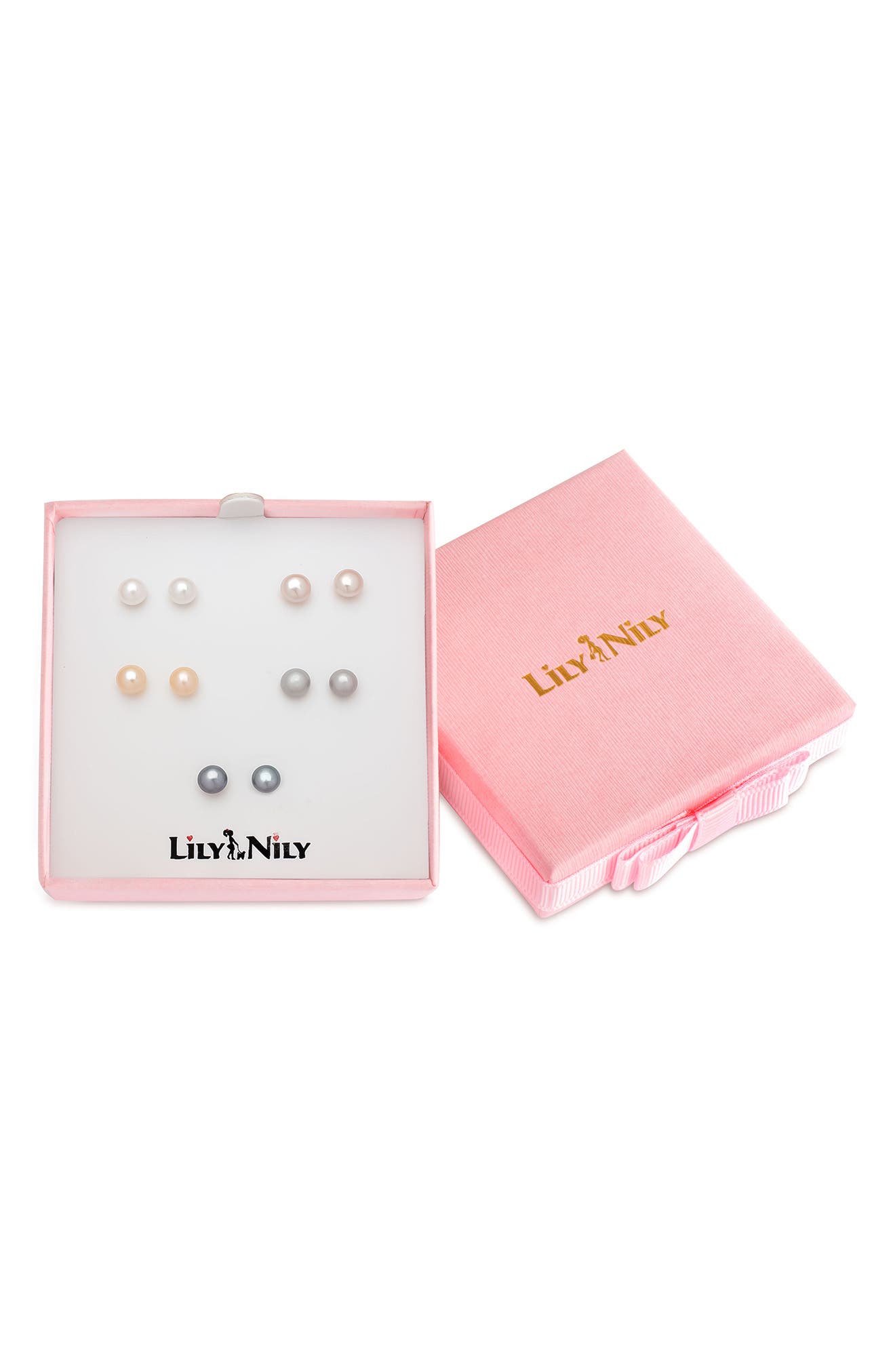 Lily Nily Kids' Set of 5 Assorted Freshwater Pearl Stud Earrings ...