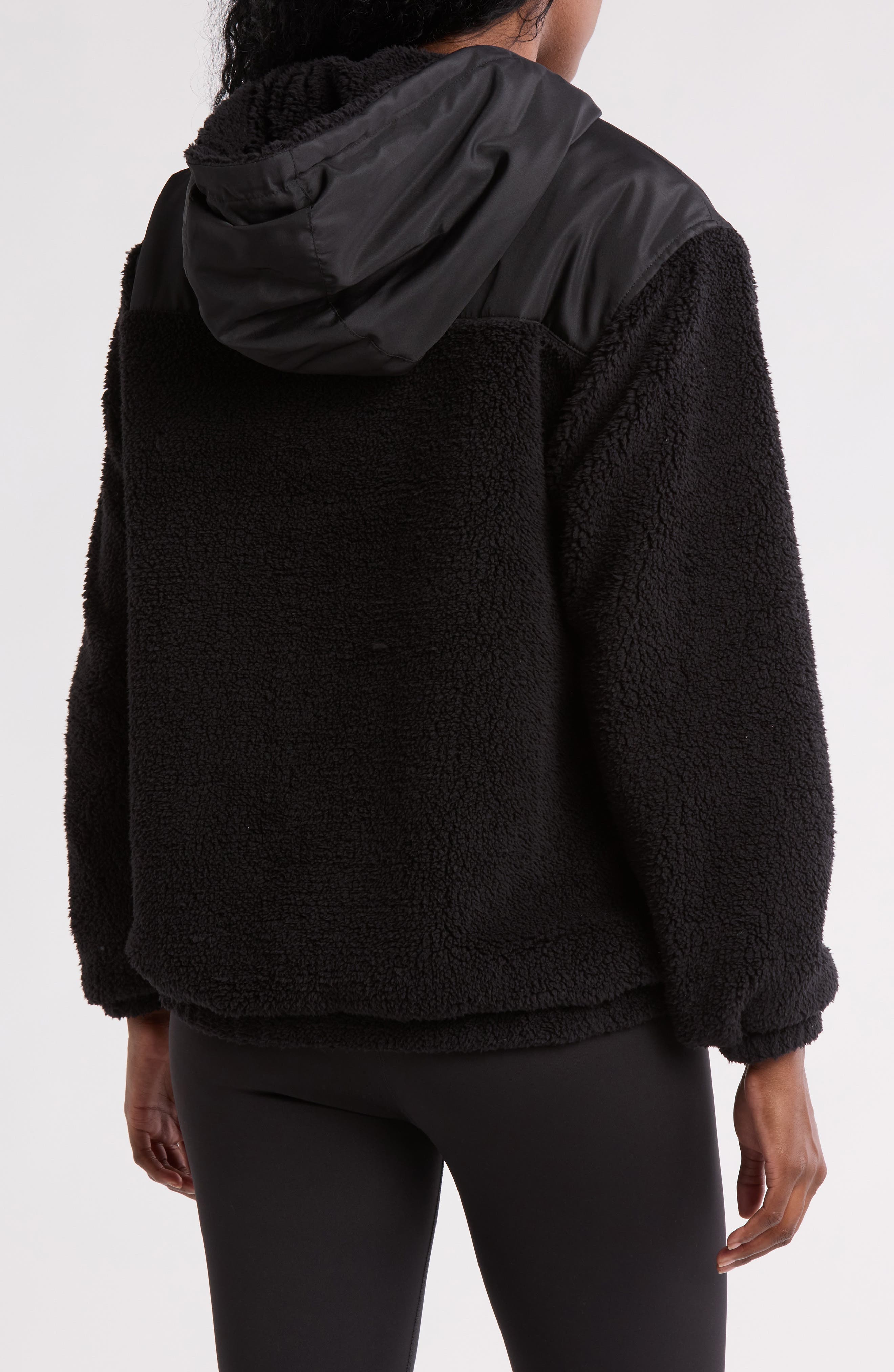 Faux Shearling Hybrid Zip Hoodie (Women) | Nordstromrack