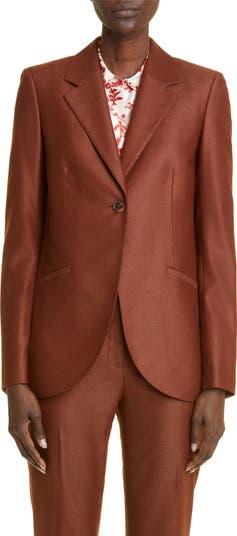 Lafayette 148 New York Fae One-Button Wool Blend Blazer | Nordstrom