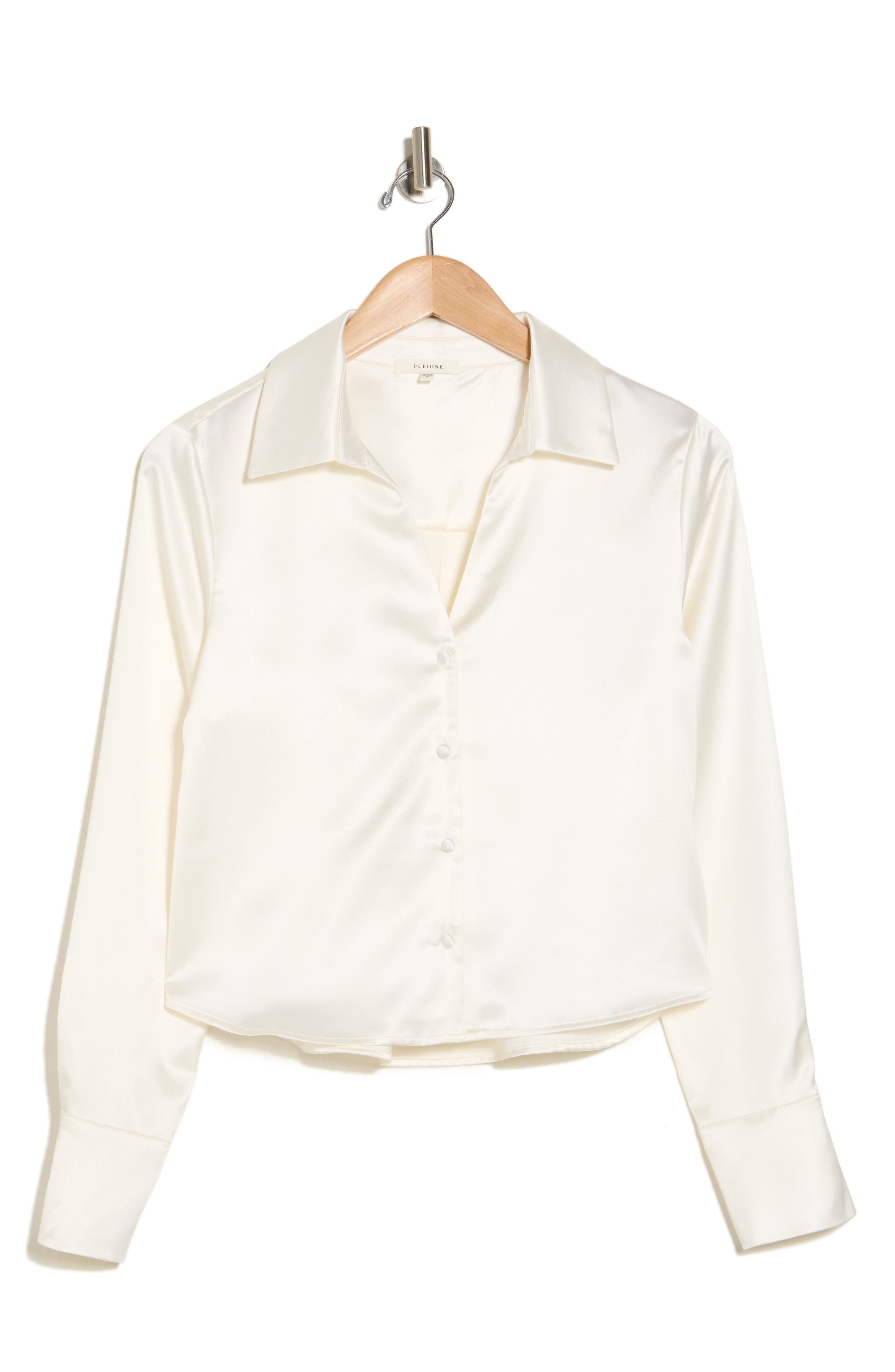 Pleione Satin Button-Up Shirt | Nordstromrack