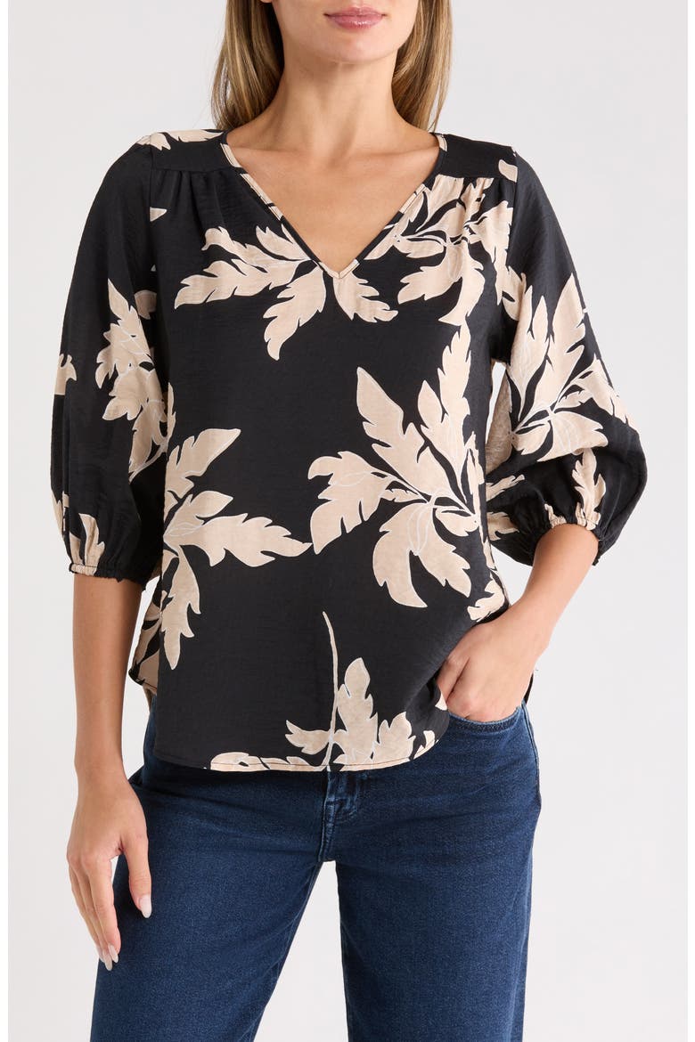 Floral V-Neck Keyhole Top (Women) | Nordstromrack