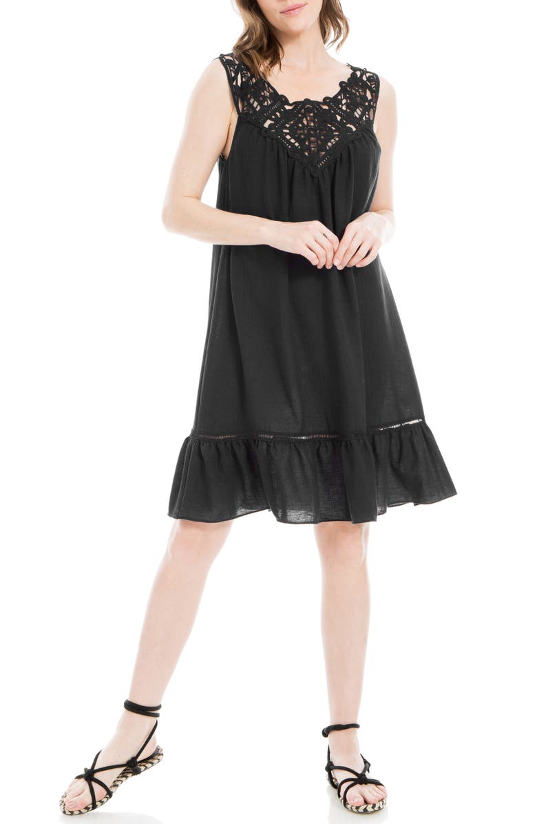 MAX STUDIO Crochet Yoke Halter Midi Dress | Nordstromrack