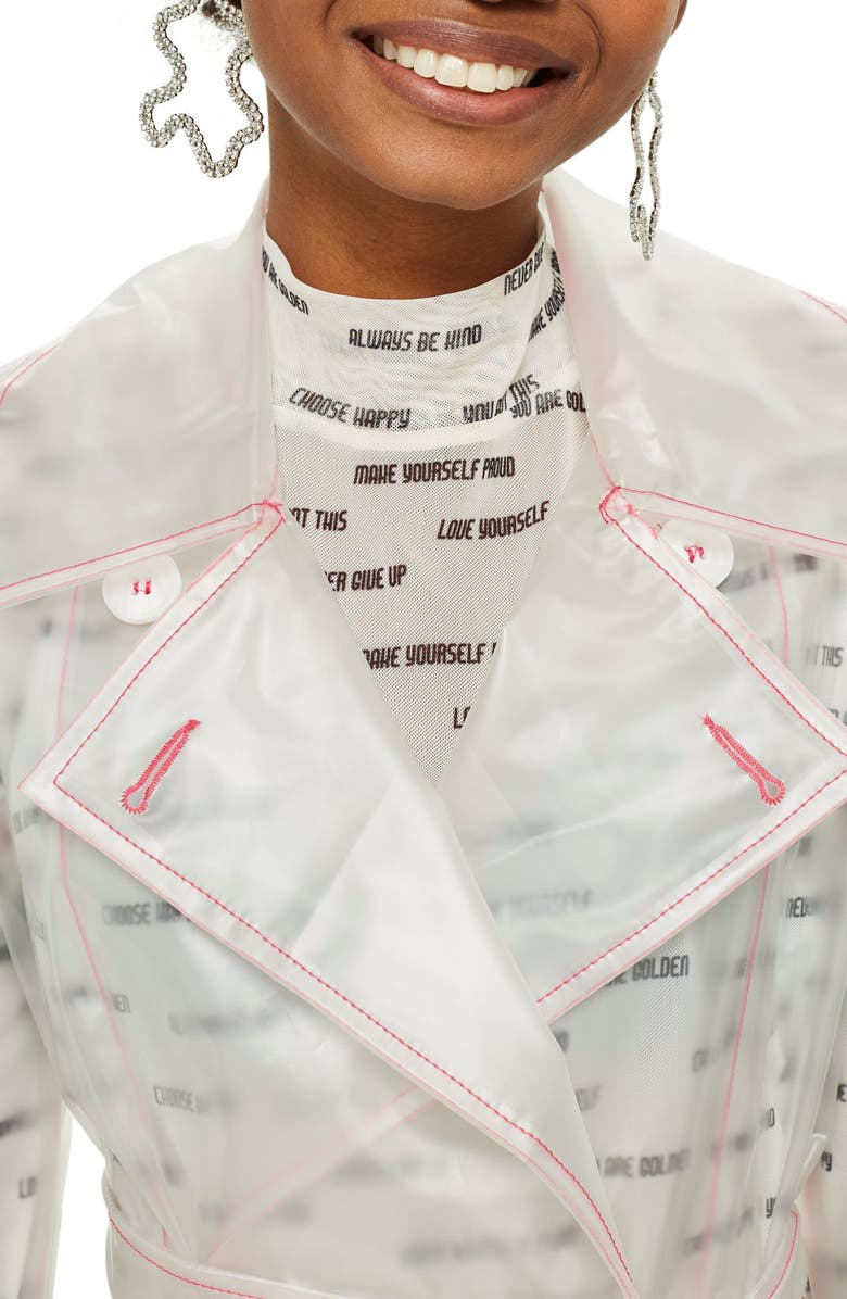 Topshop Frosted Vinyl Mac Trench Coat | Nordstrom