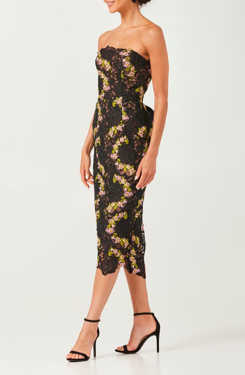 HELSI Cecelia Floral Embroidery & Corded Lace Strapless Cocktail Dress ...