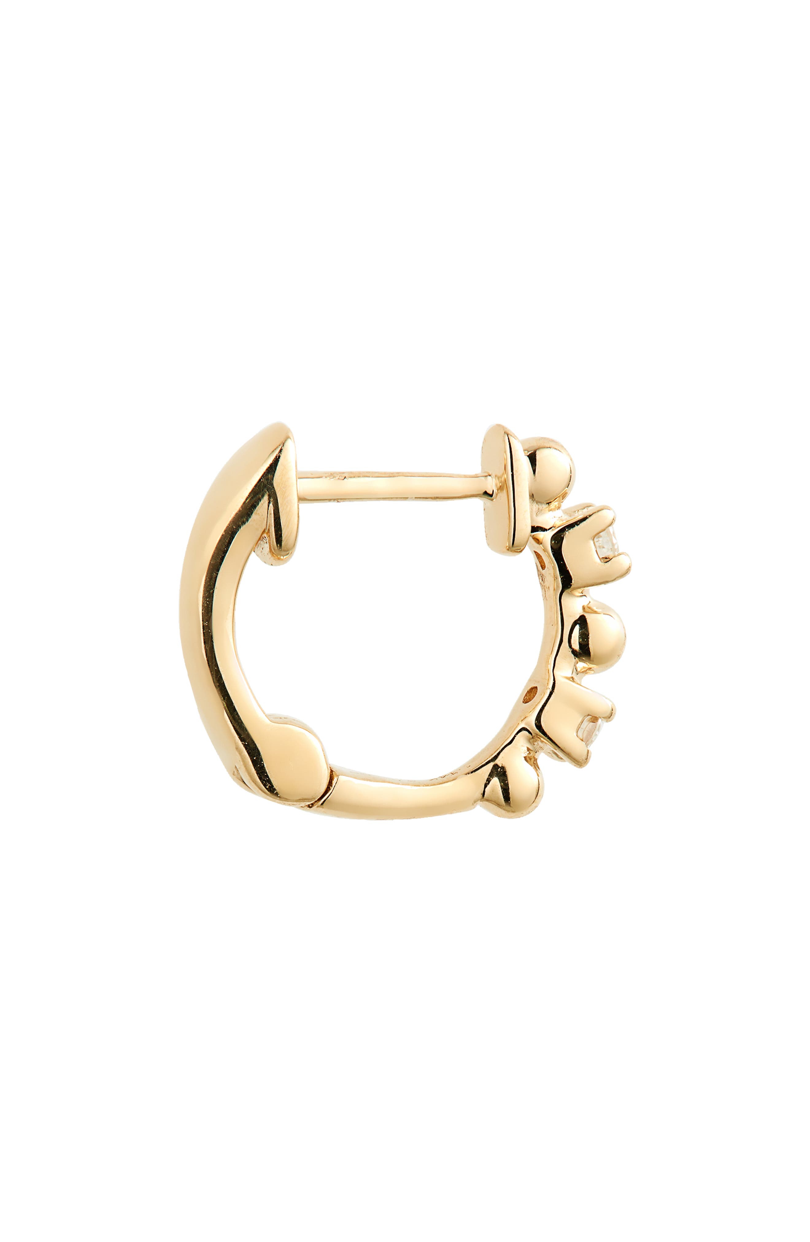 Dana Rebecca Designs Poppy Rae Alternating Pebble & Diamond Huggie Hoop ...