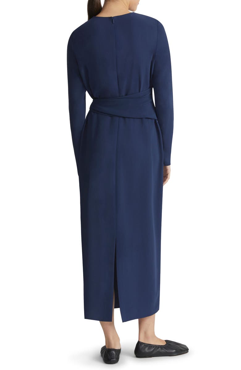 Lafayette 148 New York Keyhole Long Sleeve Belted Crepe Dress ...