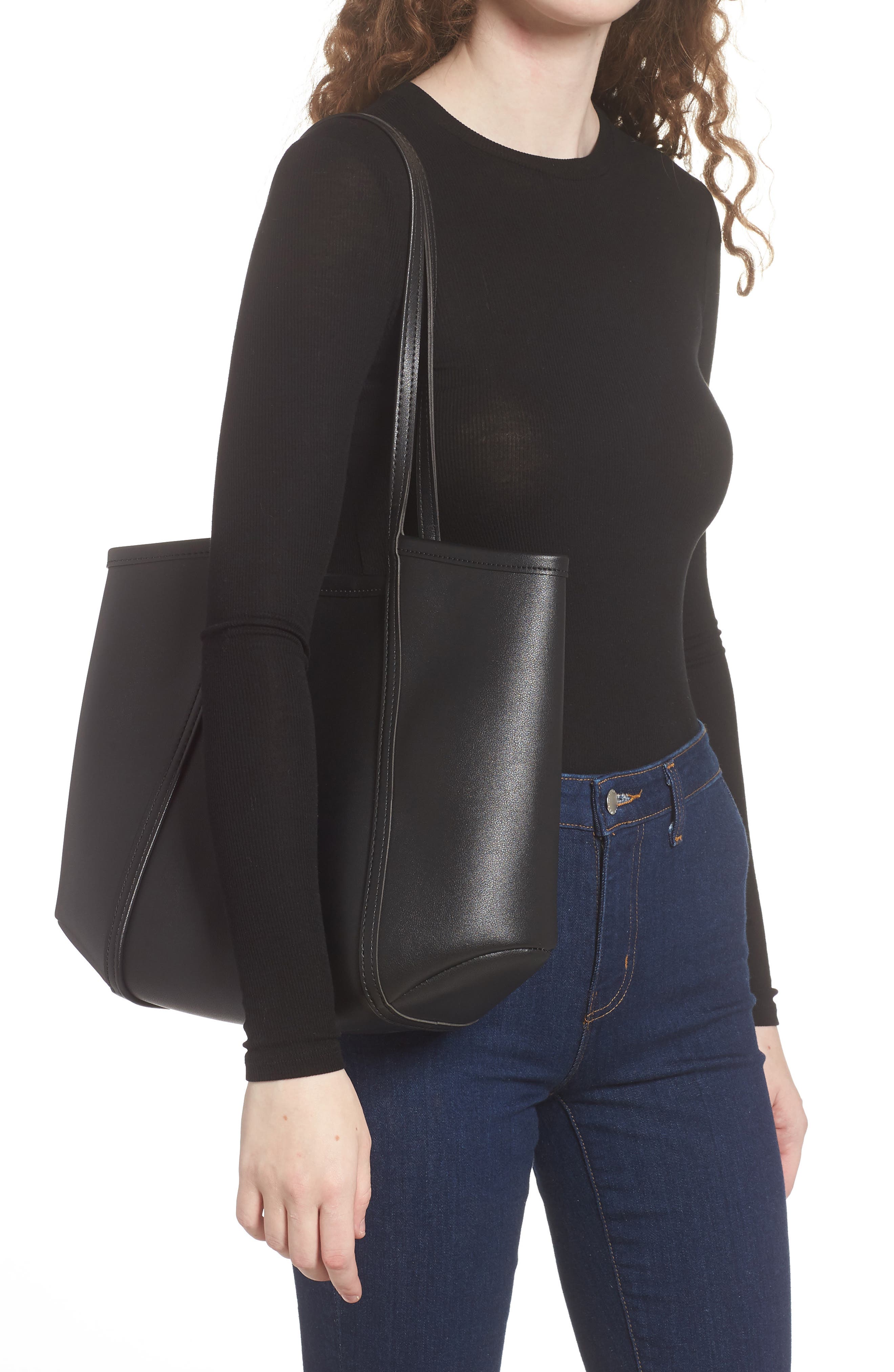 Street Level Structured Faux Leather Tote | Nordstrom