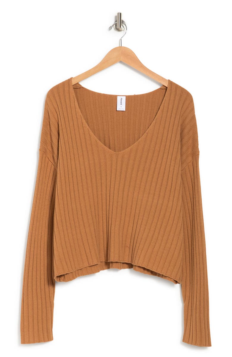 Abound Ribbed V-Neck Crop Sweater | Nordstromrack