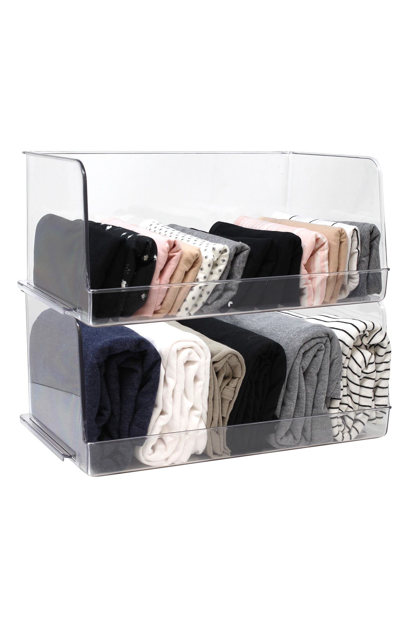 Gourmet Home Products Clear Stackable Storage Bin - Set of 2 ...