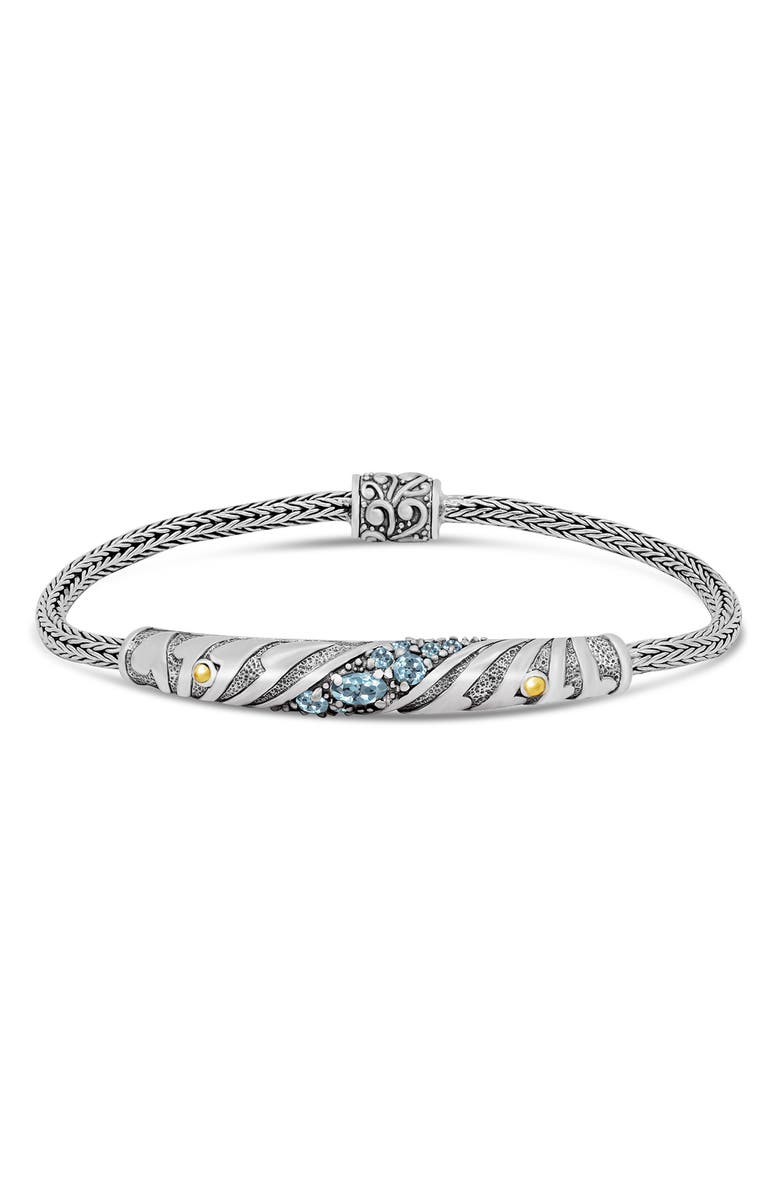 DEVATA 18K Gold & Sterling Silver Topaz Tiger Stripes with Woven Dragon ...