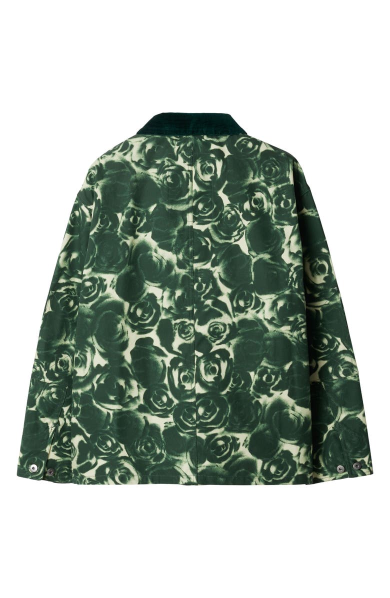 Burberry Floral Print Cotton Canvas Button-Up Overshirt | Nordstromrack
