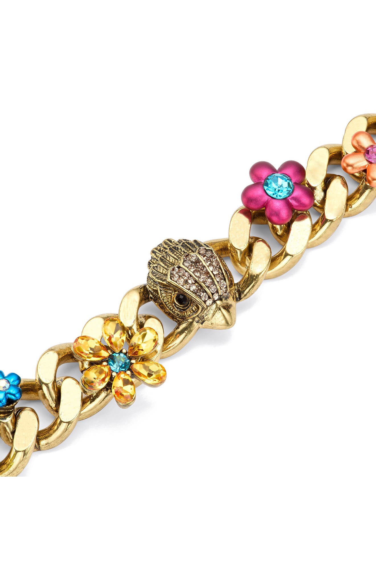 Kurt Geiger London Eagle's Head Floral Curb Chain Bracelet | Nordstromrack