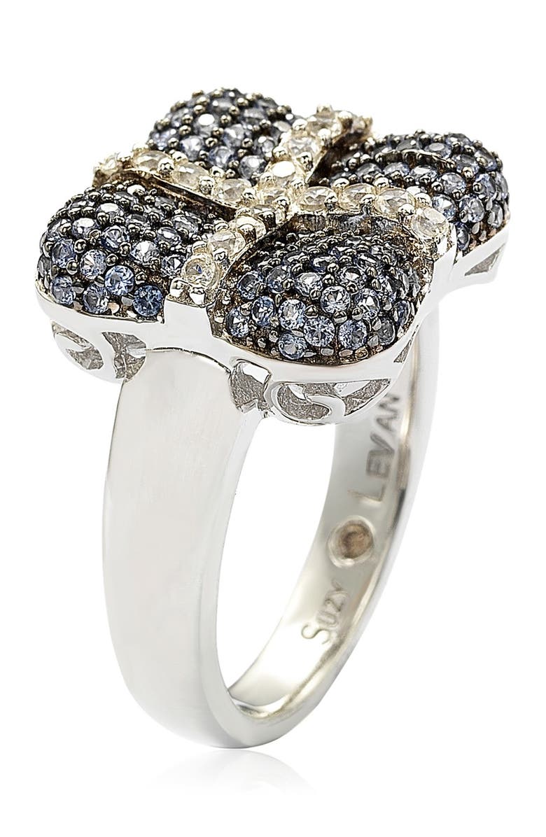 SUZY LEVIAN Sterling Silver Blue Sapphire, Lab Grown White Sapphire ...