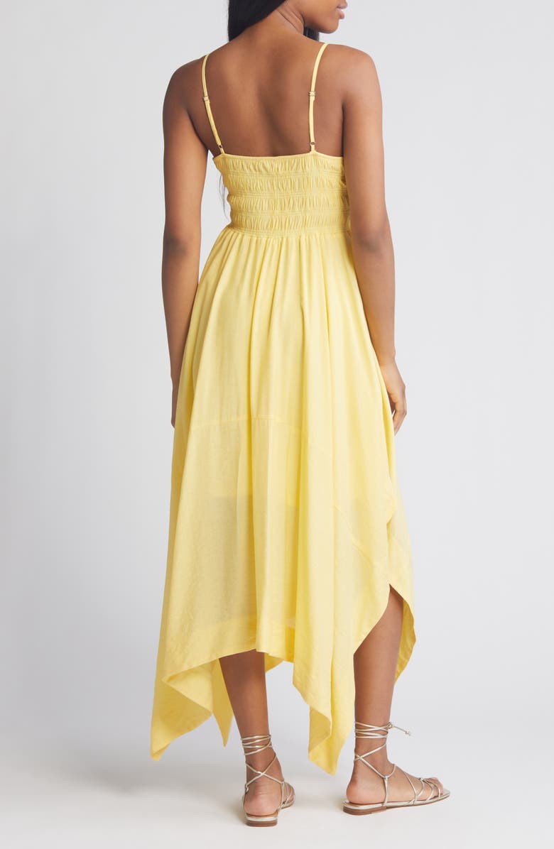 MOON RIVER Shirred Bodice Handkerchief Hem Sundress | Nordstromrack