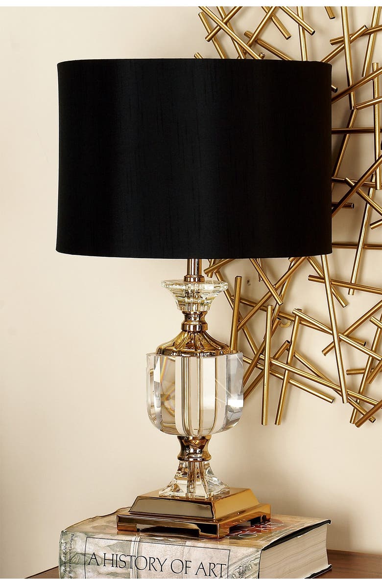 WILLOW ROW Goldtone Crystal Table Lamp with Drum Shade | Nordstromrack