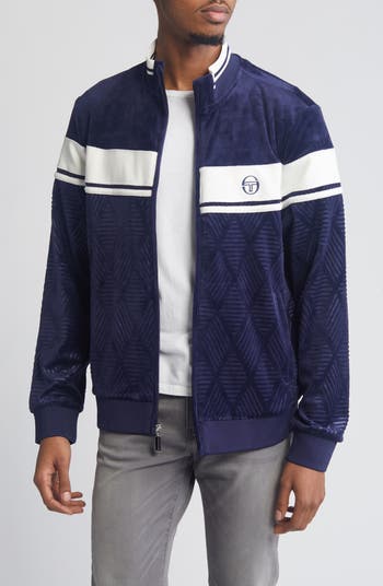 Sergio Tacchini Damarindo Debossed Velour Track Jacket | Nordstrom