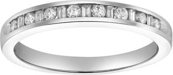 LuvMyJewelry Solara 14K Gold Round Diamond Studded Stackable Band Ring - 0.26cts | Nordstrom