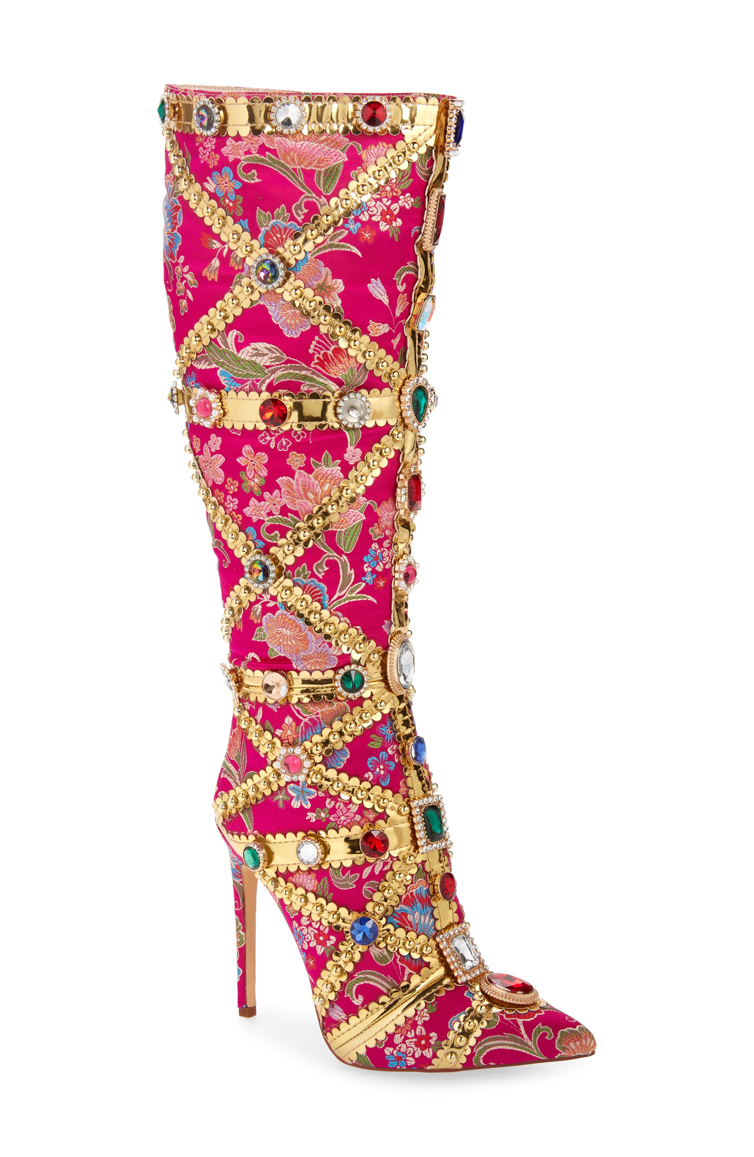 AZALEA WANG Confident Embroidered Knee High Boot (Women) | Nordstromrack