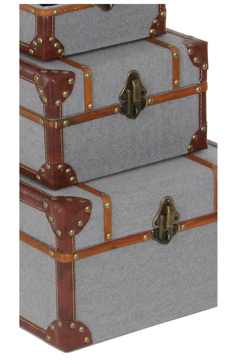 SONOMA SAGE HOME Contemporary 8", 10" and 12" Wood and Burlap Storage ...