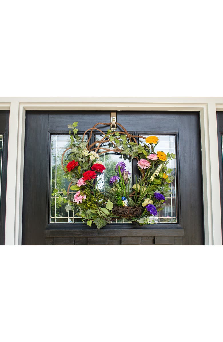 NEARLY NATURAL Multi 22" Spring Floral Wreath | Nordstromrack