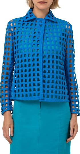 Akris Galleria Trapezoid Grid Jacket | Nordstrom