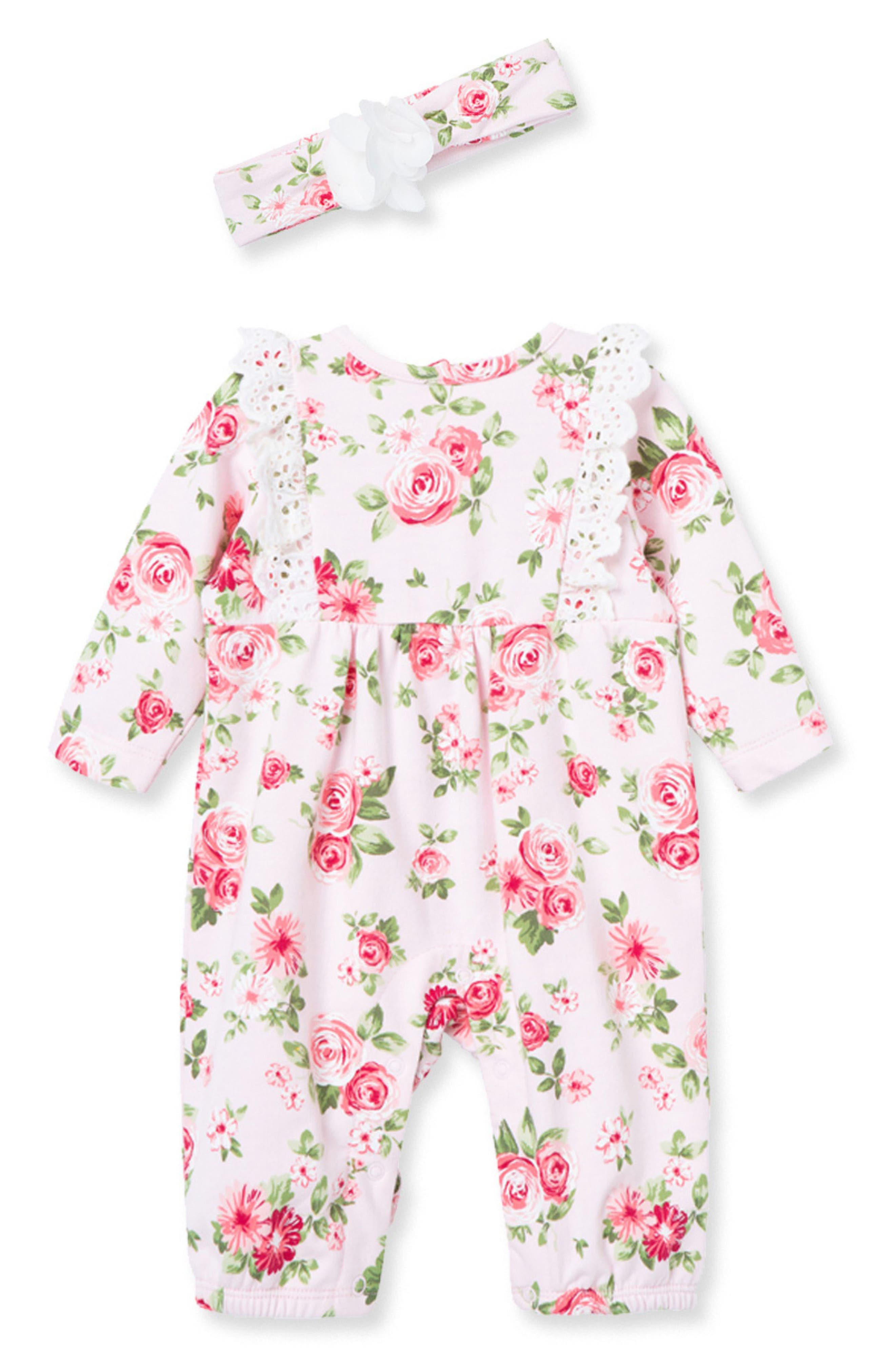 Little Me Kids' Roses Jumpsuit & Headband Set | Nordstromrack