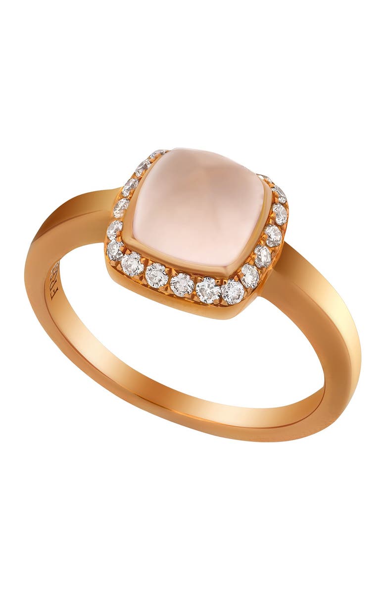 FRED OF PARIS Paindesucre Rose Gold Rose Quartz & Diamond Pave Ring - 0 ...