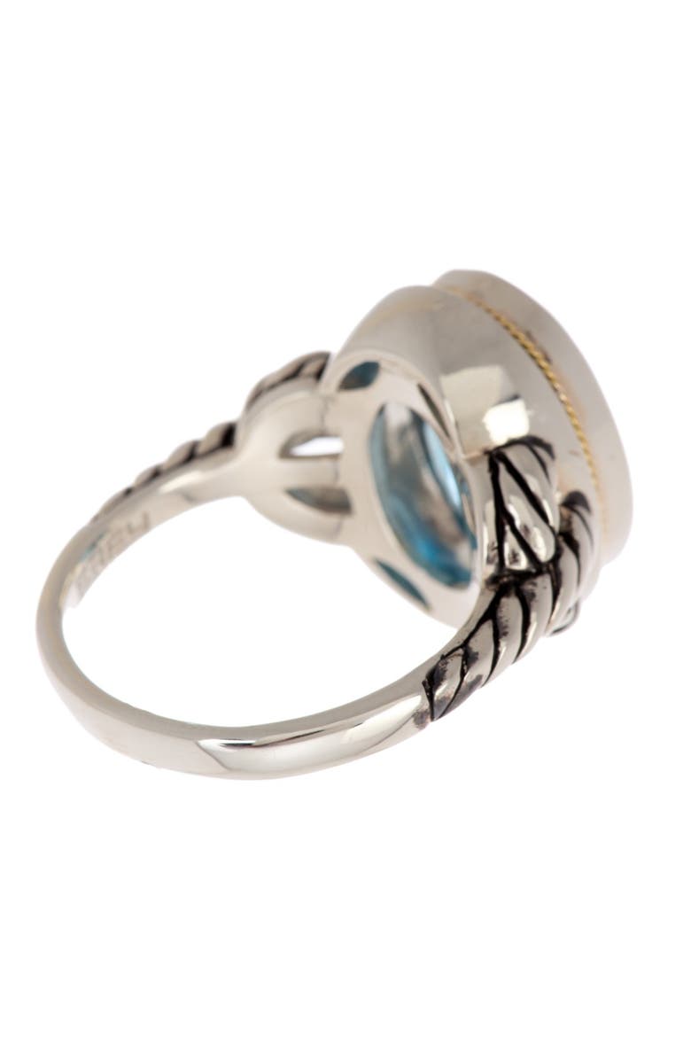 EFFY Sterling Silver & 18K Gold Blue Topaz Oval Ring | Nordstromrack