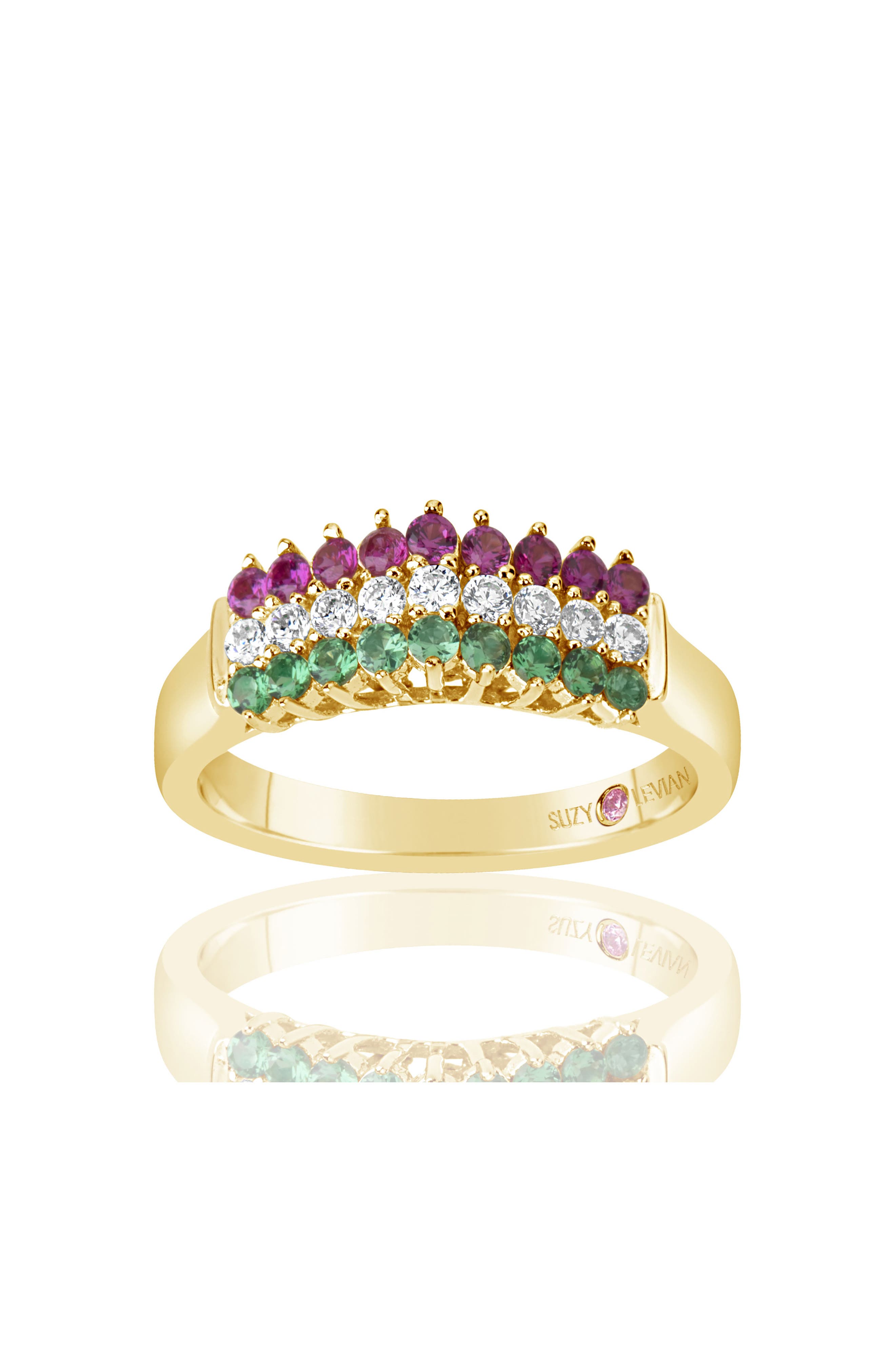SUZY LEVIAN Italian 3-Row Pyramid CZ Ring | Nordstromrack