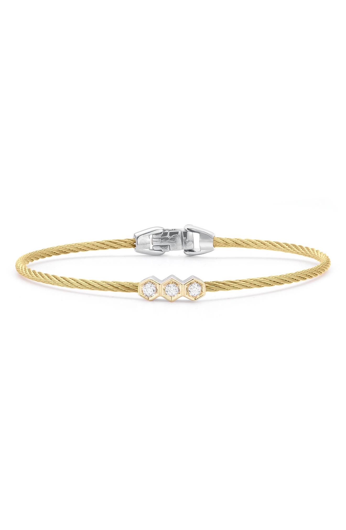 ALOR® 18K Gold & Diamond Cable Bracelet - 0.07 ctw | Nordstromrack