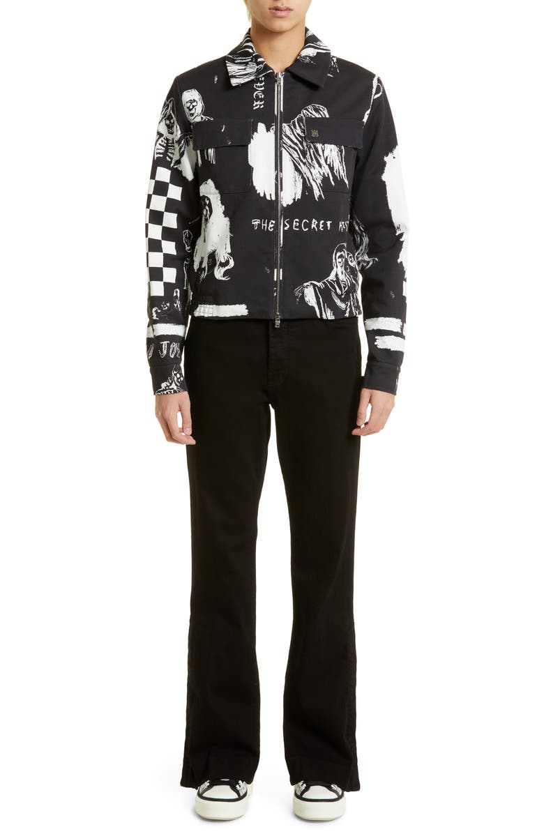 AMIRI x Wes Lang Sketch Print Wool Blend Utility Jacket | Nordstrom