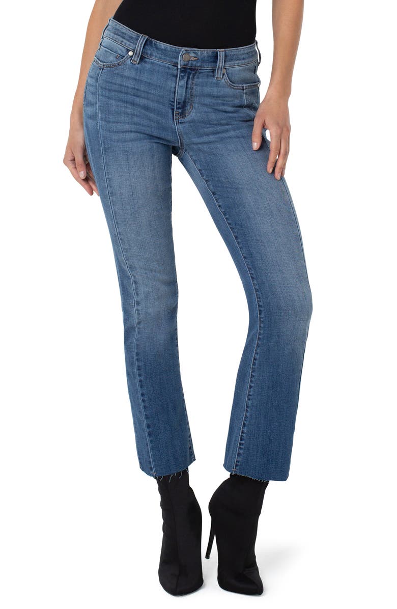 Liverpool Los Angeles High Waist Seamed Cut Hem Crop Flare Jeans ...