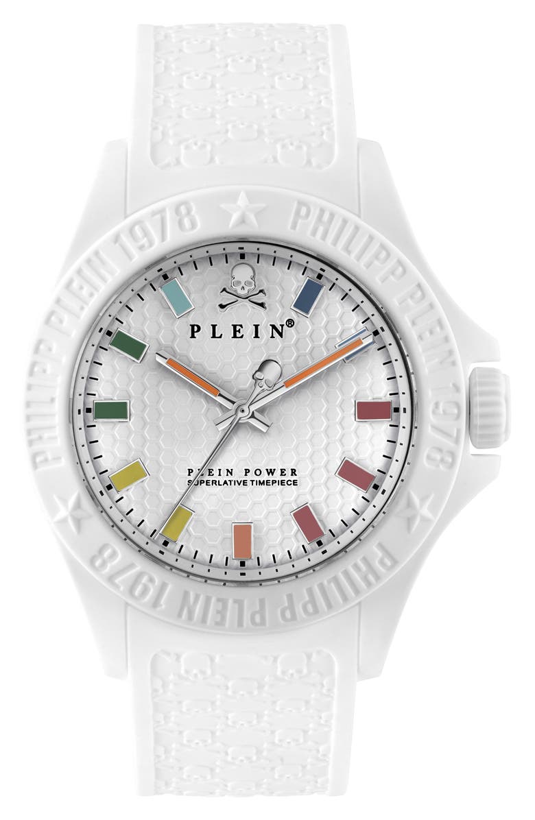 PHILIPP PLEIN Plein Power Silicone Strap Watch, 43mm | Nordstromrack