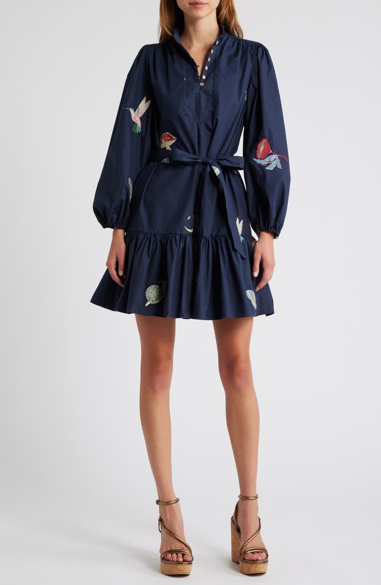 CIEBON Savannah Embroidered Long Sleeve Cotton Dress | Nordstromrack