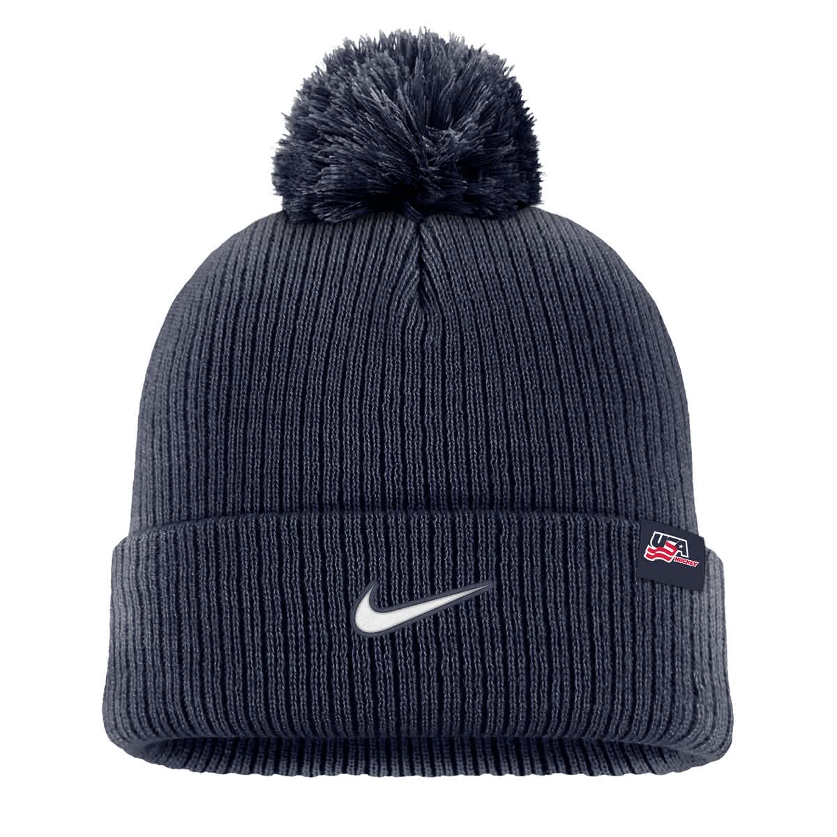 Men's Nike Navy US Hockey Peak Cuffed Knit Hat with Pom (Men) | Nordstrom